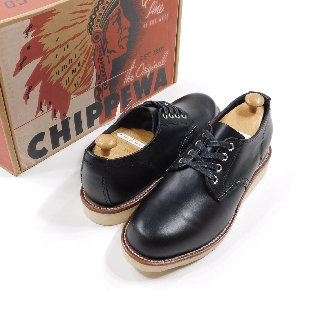 Chippewa チペワ オックスフォードシューズ 1901M43 size 7.5D #91258 BLACK WHIRLWIND ブーツ レザー セミドレス(チペワ)｜売買された ...