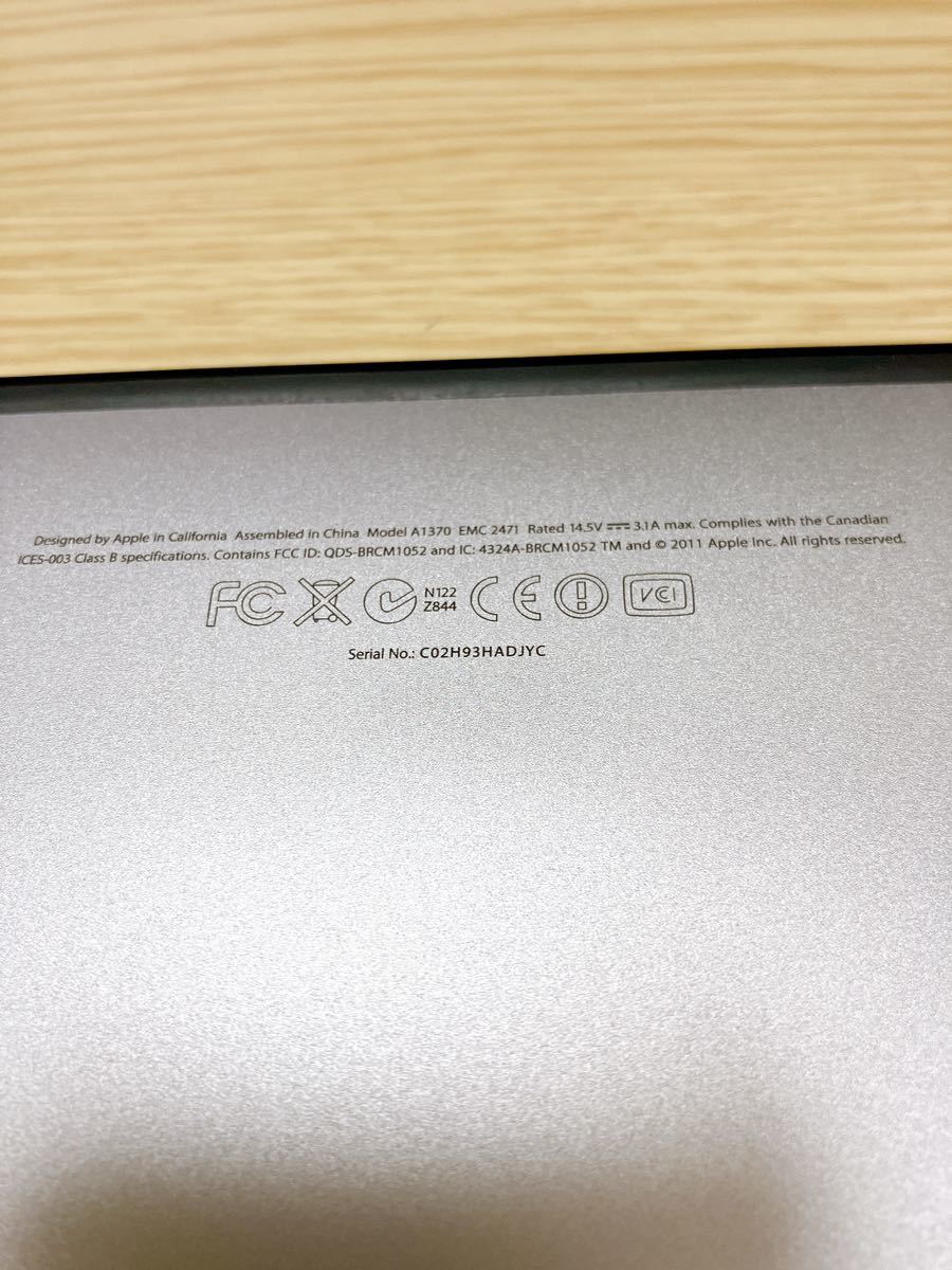 Apple MacBook Air 11-inch Mid2011 A1370 Core i5 1.6GHz 2GBメモリ SSD 64GB ...