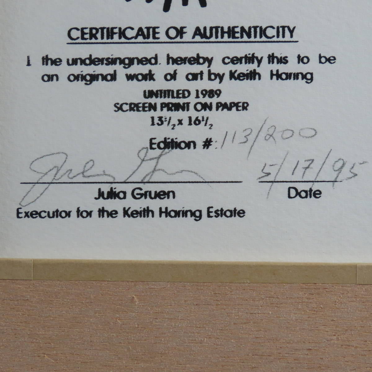 Keith Haring キースヘリング POP SHOP V Cerfiticate of Authenticity付き 模写として出品し ...