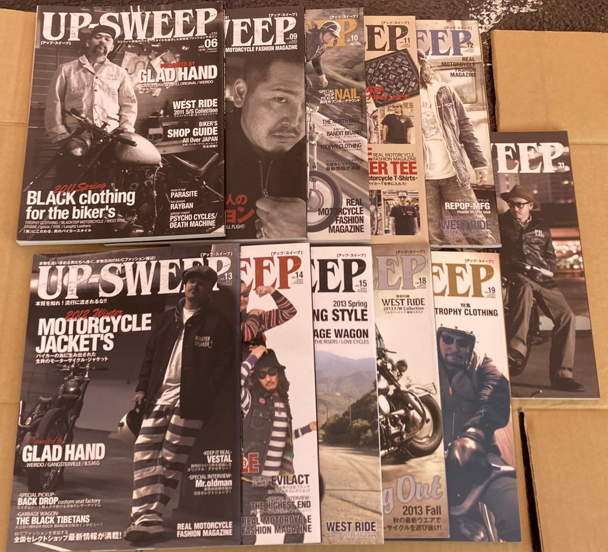 11冊 絶版 UP-SWEEP アップ スイープ デッドストック バイク オートバイ ハーレー トライアンフ チョッパー レザー ライダース ...