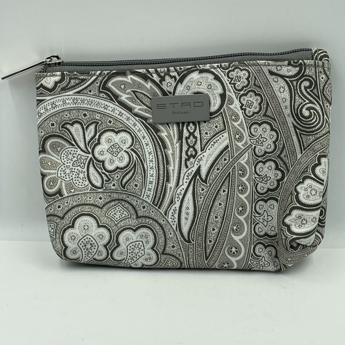K397-I34-3258 ETRO Profumi エトロ ポーチ ペイズリー柄 JAL 限定 ロゴ ナイロン グレー 白 レディース ...