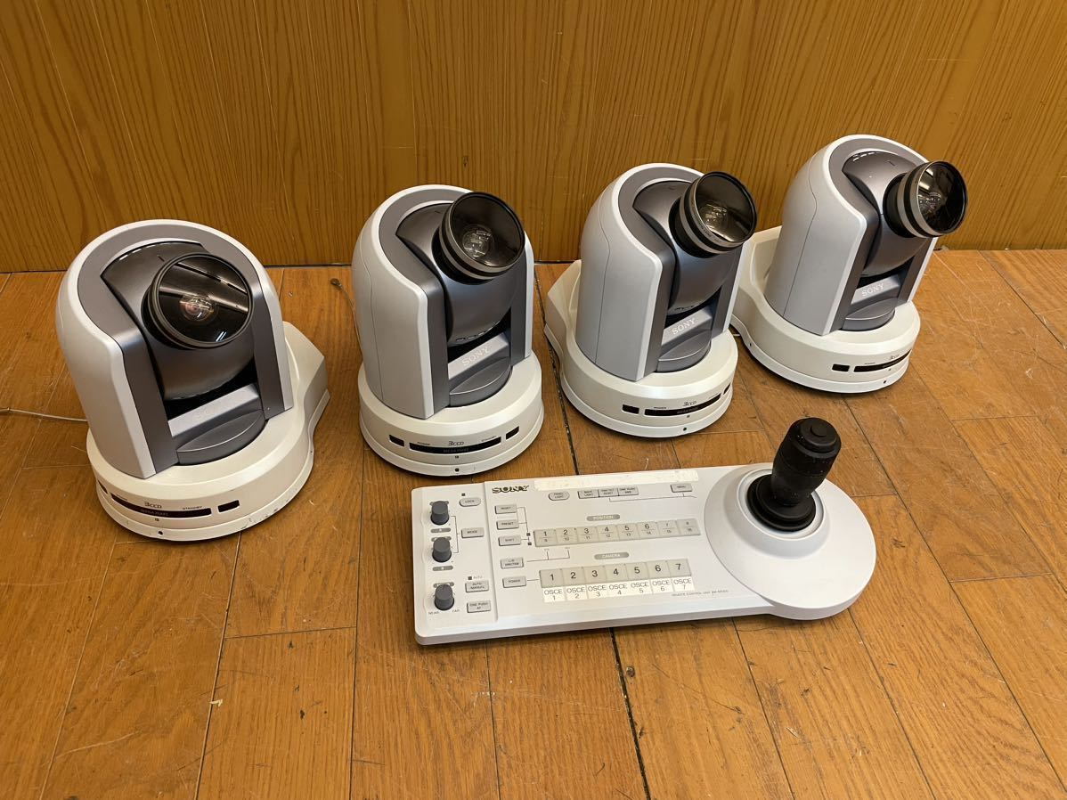 SONY 防犯カメラセット RM-BR300:リモートコントロールユニット/BRC-300:3CCD旋回カラービデオカメラ4個/VCL ...