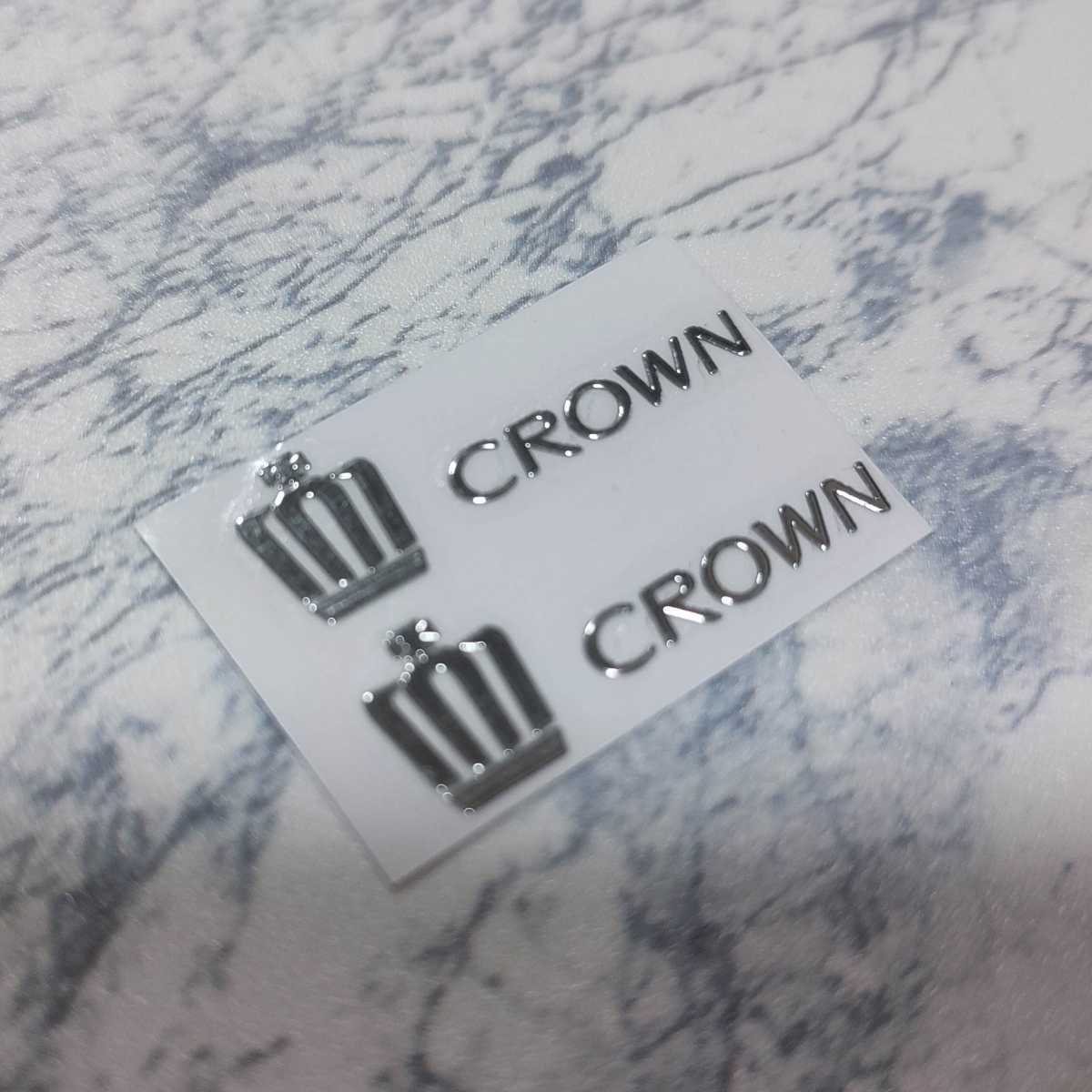 TOYOTA クラウン メッキ調ステッカー 小 2P CROWN ハイブリッド ロイヤルサルーン アスリート マジェスタ S170 180 200 210 220(トヨタ)｜売買された ...