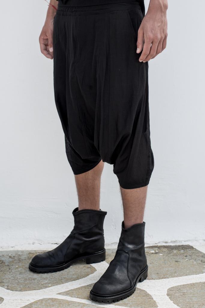 15SS定価約4万 MA_JULIUS ユリウス オーバークロッチ サルエル パンツ NILoS ニルズ 3 / rickowens drkshdw Yohji Yamamoto Y-3 ...
