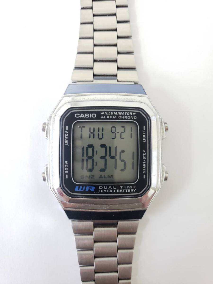 あ738 CASIO カシオ A178W WR DUAL TIME デュアル タイム デジタル 腕時計 稼働品 引き取り可 大阪 送料220円 ...