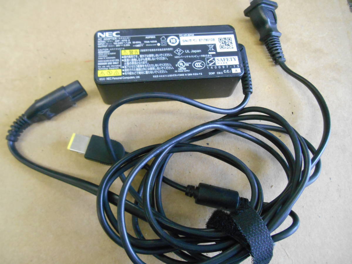 NEC ACアダプタ ADP-45TD E ADP003 PC-VP-BP98 20V 2.25A 角型 70(NEC)｜売買された ...