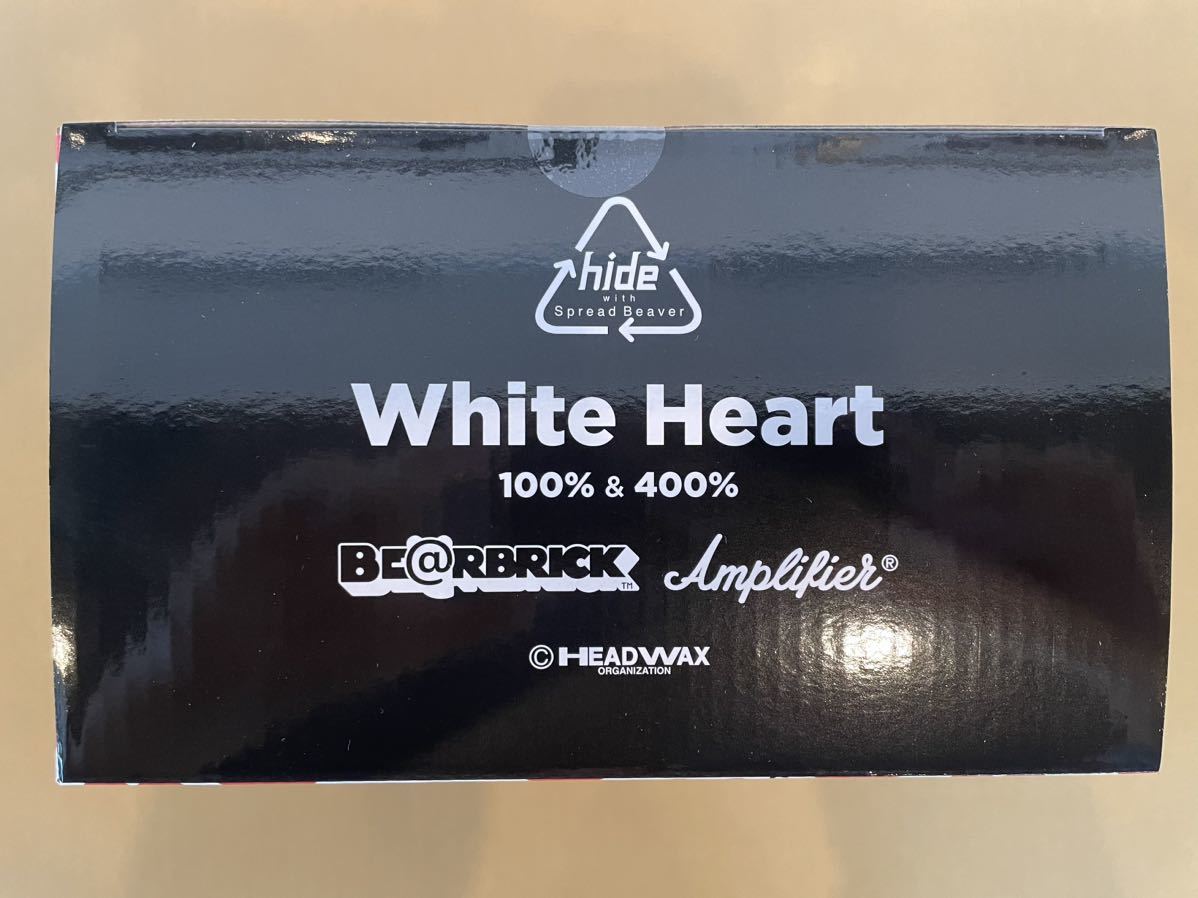 BE@RBRICK White Heart 100％ & 400％ MEDICOM TOY ベアブリック kaws カウズ BASQUIAT hide X JAPAN / hide with ...