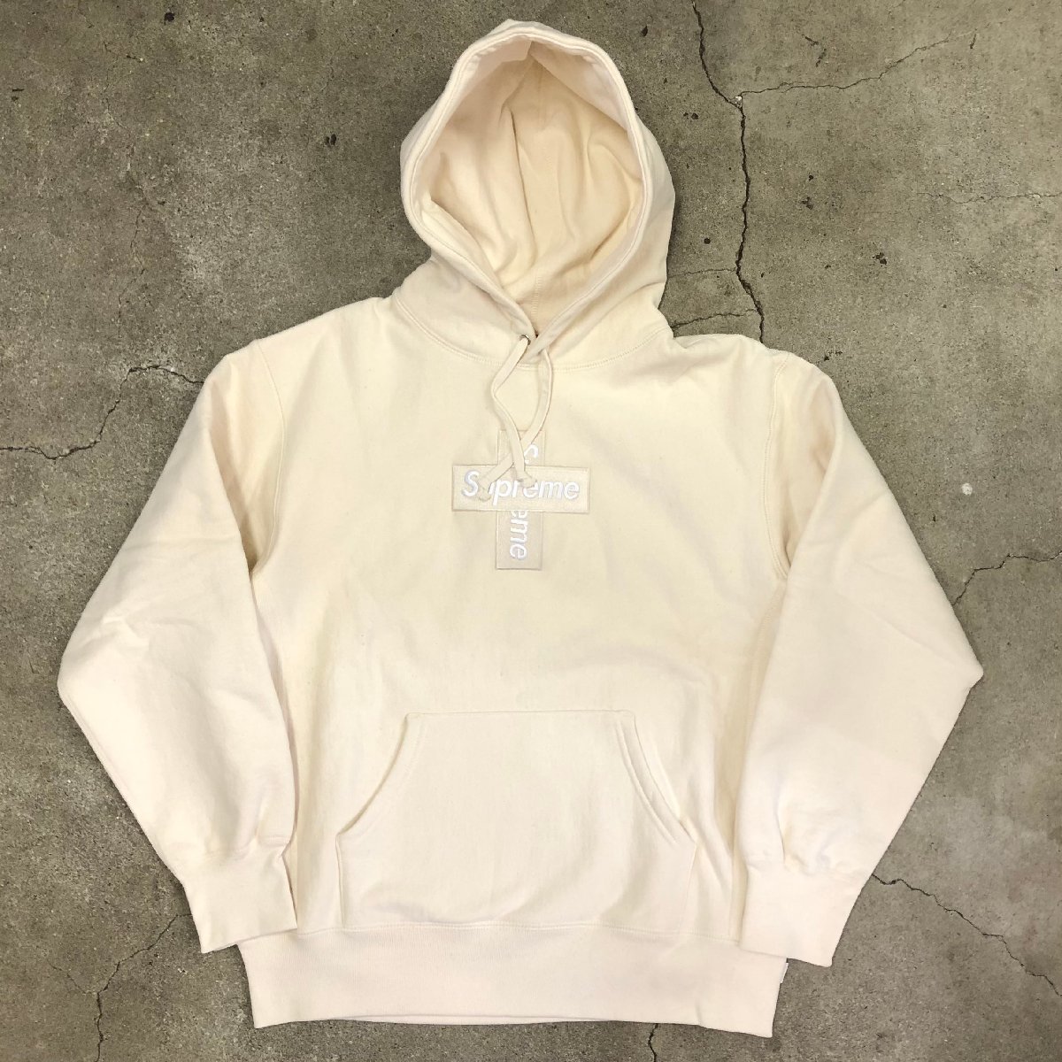 品 Supreme Cross Box Logo Hooded Sweatshirt Natural S シュプリーム クロス ボックス ロゴ ...