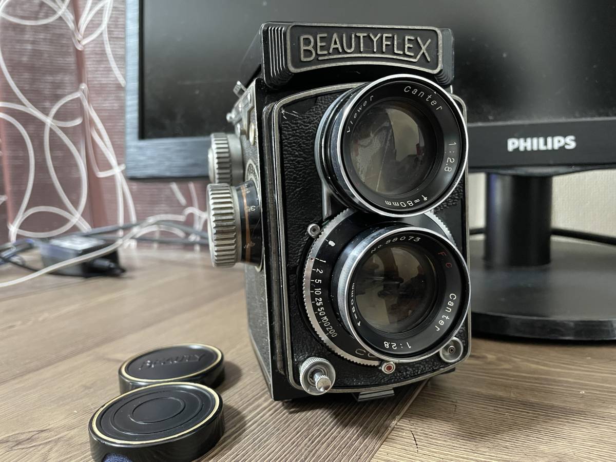 な珍しい大口径 BEAUTYFLEX 80mm 1:2.8 キャップ 付 ビューティーフレックス BEAUTY FLEX rolleiflex ...