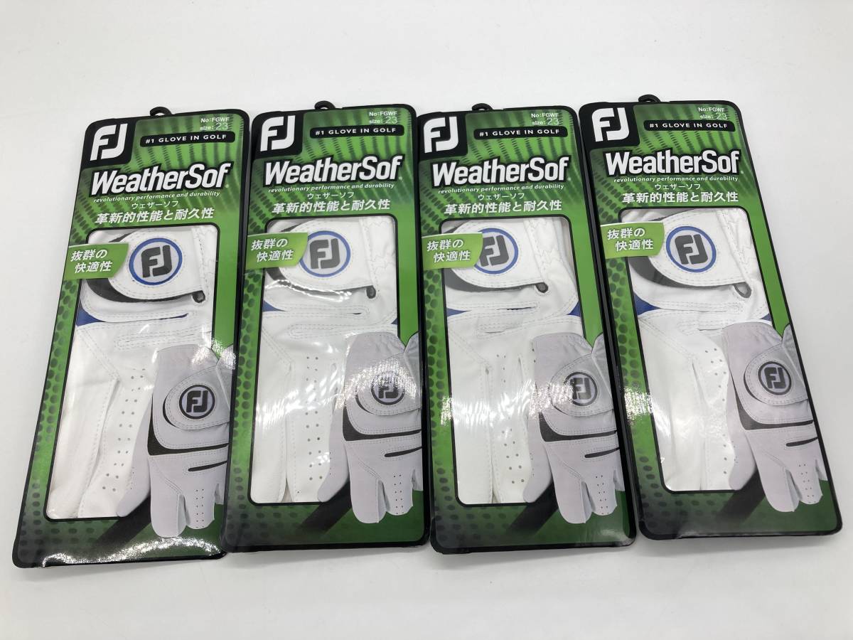 FOOTJOY ウェザーソフ 23cm ホワイト×ブルー4枚セット ゴルフグローブ FJ フットジョイ WeatherSof 白×青(23cm)｜売買されたオークション情報、yahooの商品 ...