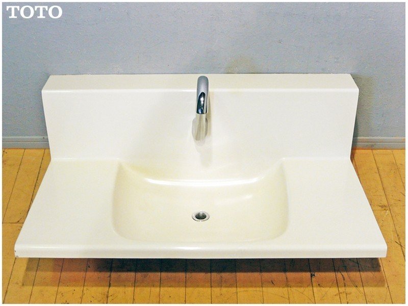 福岡 引取限定 TOTO/洗面器 手洗器/カウンター スタンダード ボウル一体タイプ /自動水栓付/W1000×D600×H280mm ...