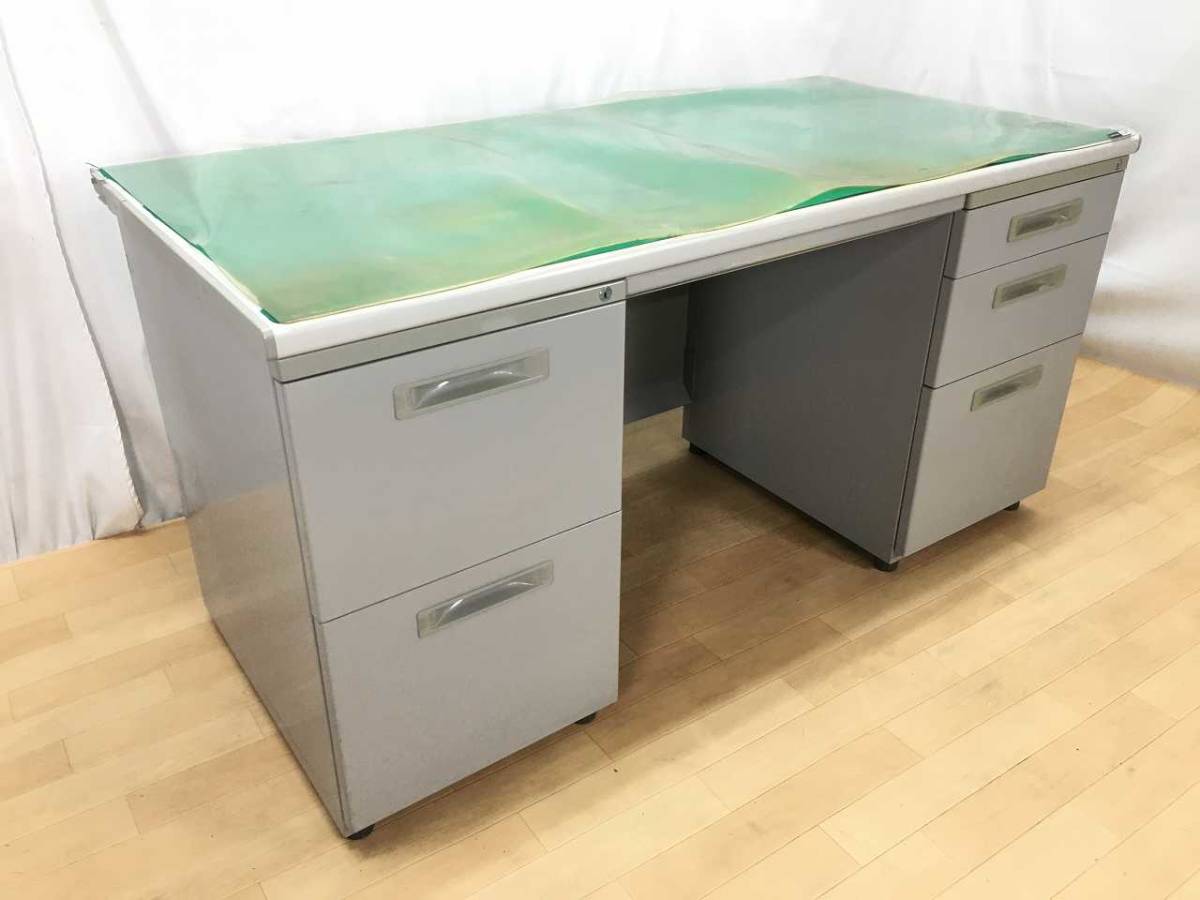 ウチダ UCHIDA 両袖デスク 事務机 幅140cm 幅1400mm オフィスデスク PCデスク 5段引き出し 両袖机 オフィス家具 大阪市内(両袖)｜売買されたオークション情報、yahoo ...