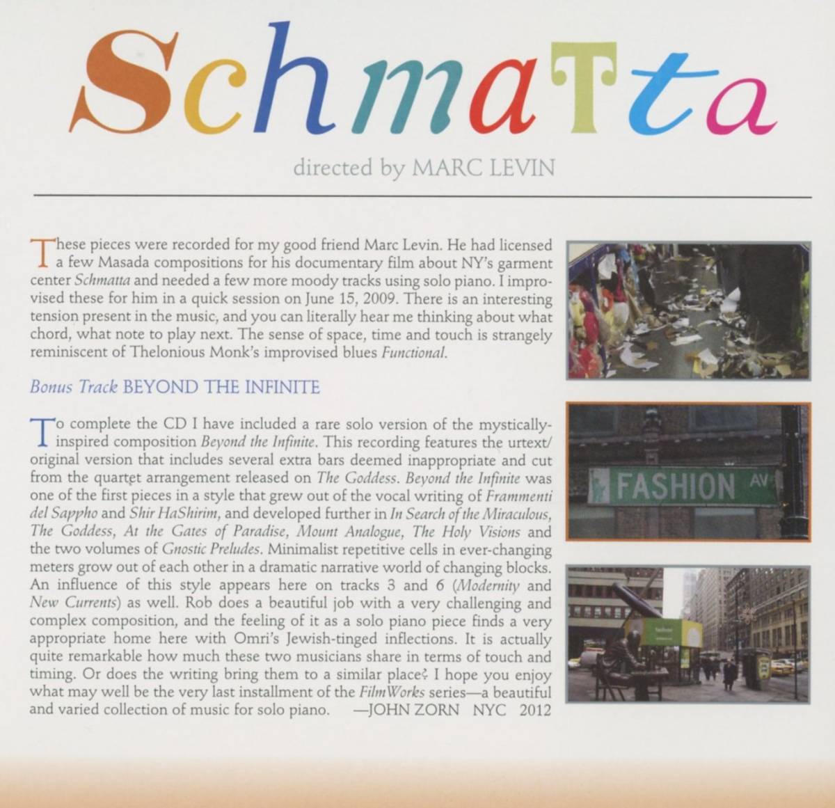 John Zorn - Filmworks XXV: City Of Slaughter / Schmatta / Beyond The ...