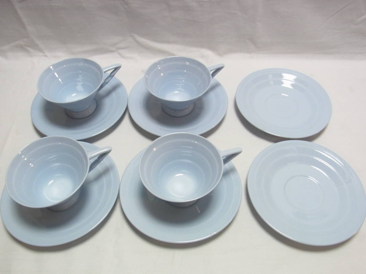 東洋陶器 ティーカップ&ソーサー 水色 スカイブルー TOYO TOKI KAISHA KOKURA WARE レトロ ビンテージ ...