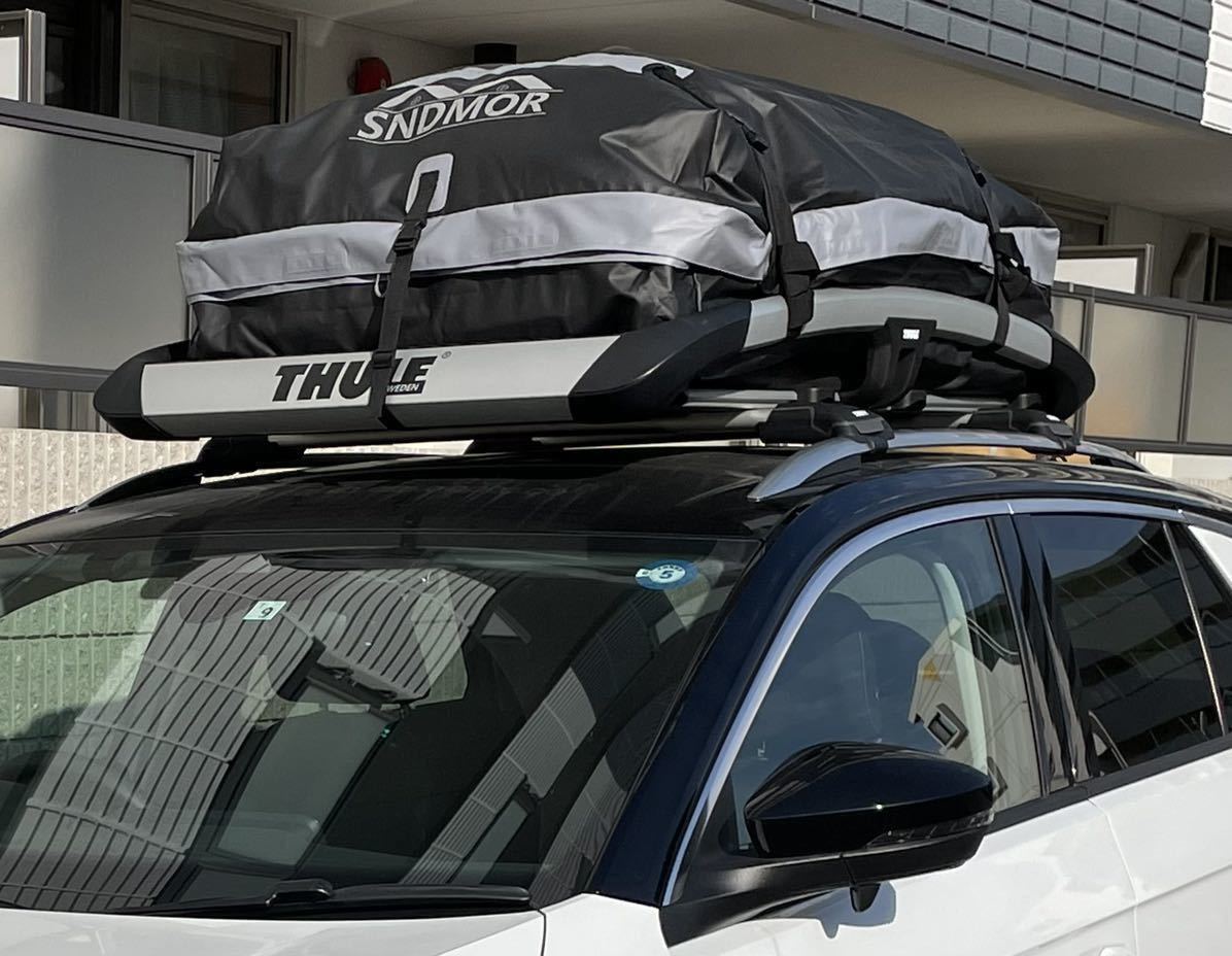 Thule Trail M / トレイルth823 /スーリー /ルーフラック/キャリアバスケット ネット ルーフバッグ ドアステップ付 ...