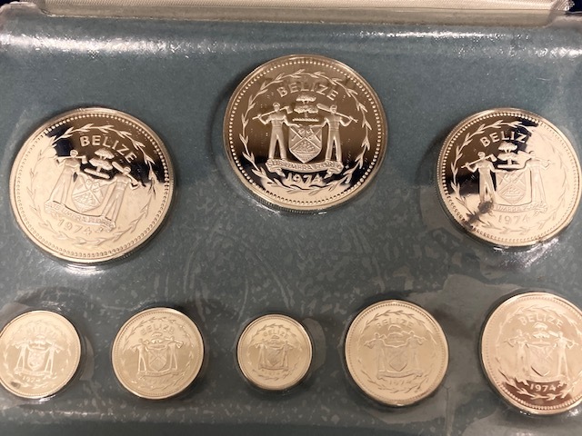 3753 1974年 COINAGE OF BELIZE COLLECTOR'S SOLID STERLING SILVER PROOF ...