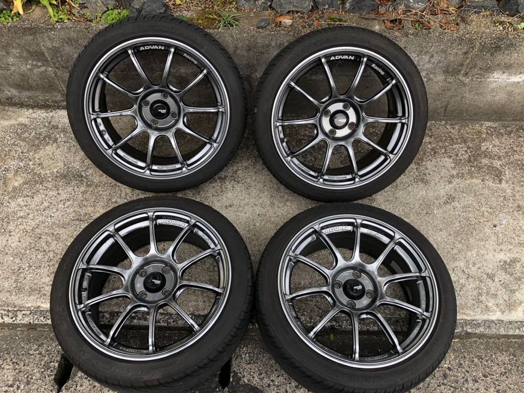 ヨコハマ アドバンレーシング RZⅡ RZ2 ホイール 4本 17インチ 7.5J PCD100 4穴 4H GTRデザイン 215 ...