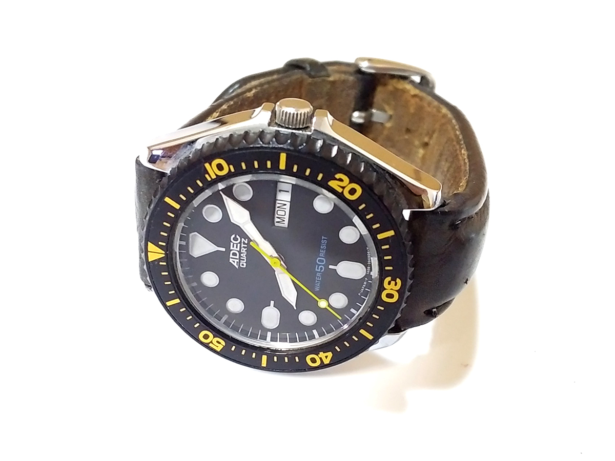 稼働中 ADEC by MIYOTA 1408-391543 Quartz Watch with Date ミヨタ シチズン クオーツ 腕時計 ...