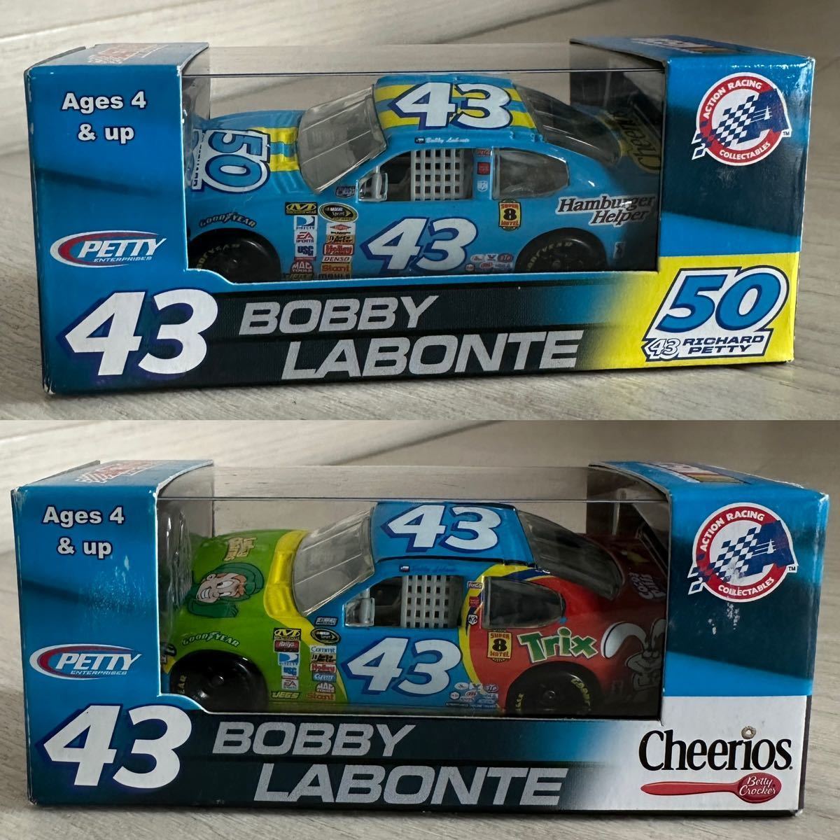 A0275-2 Action 1/64 ナスカー 2008 BOBBY LABONTE ♯43 チェリオス/50th 2台セット ミニカー ...