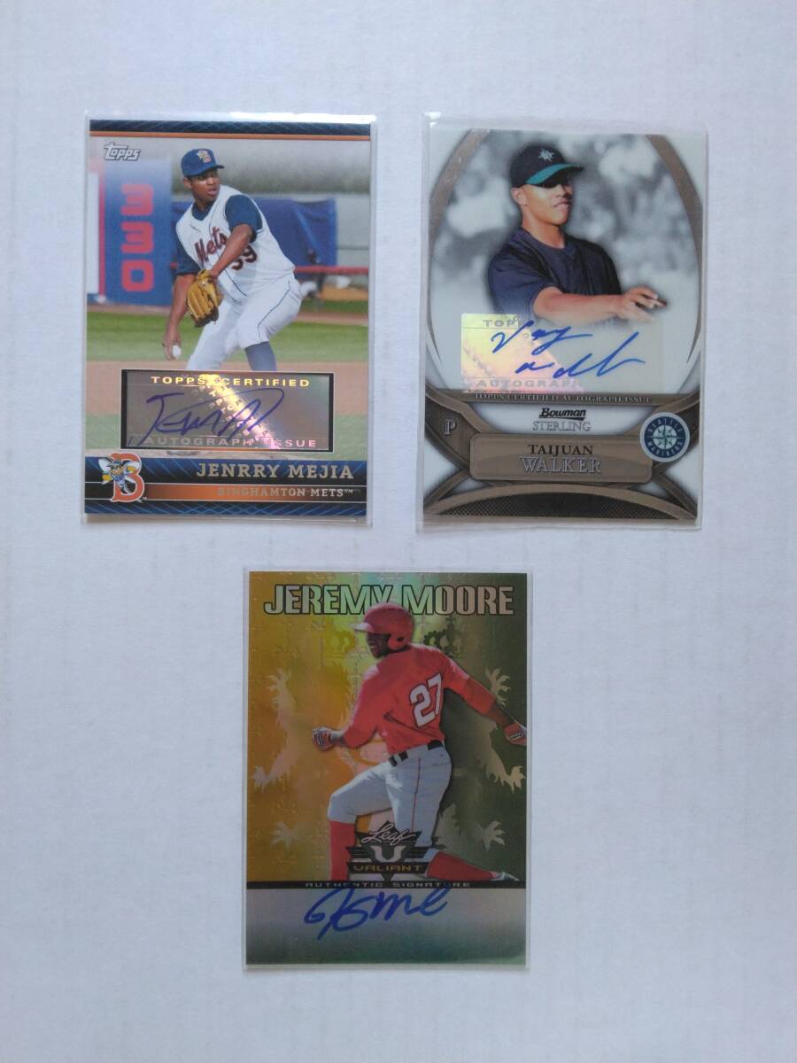 MLB JENRRY MEJIA / TAIJUAN WALKER / JEREMY MOORE 直筆サインカード 3枚セット(Topps ...