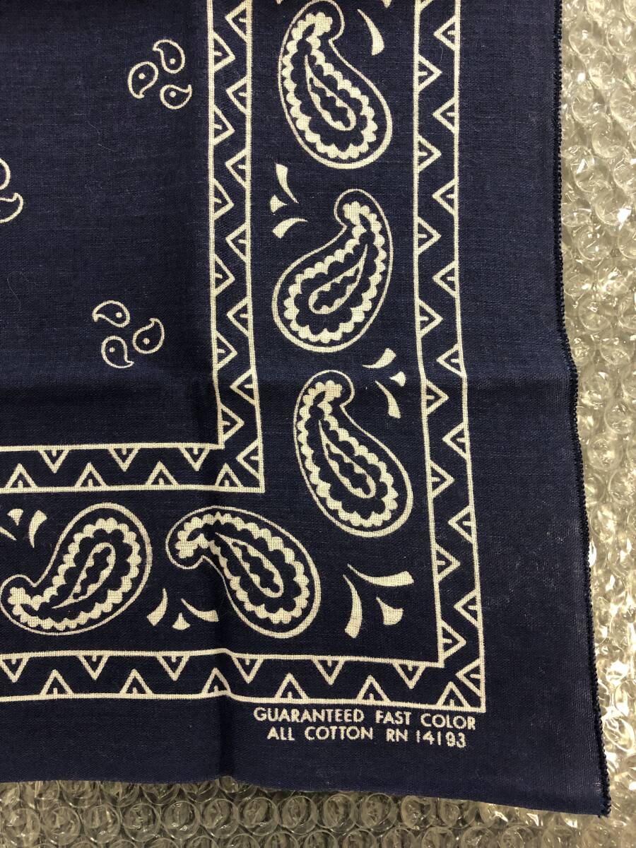 ビンテージ バンダナ GUARANTEED FAST COLOR ALL COTTON RN 14193 MADE IN USA アメリカ製 ...