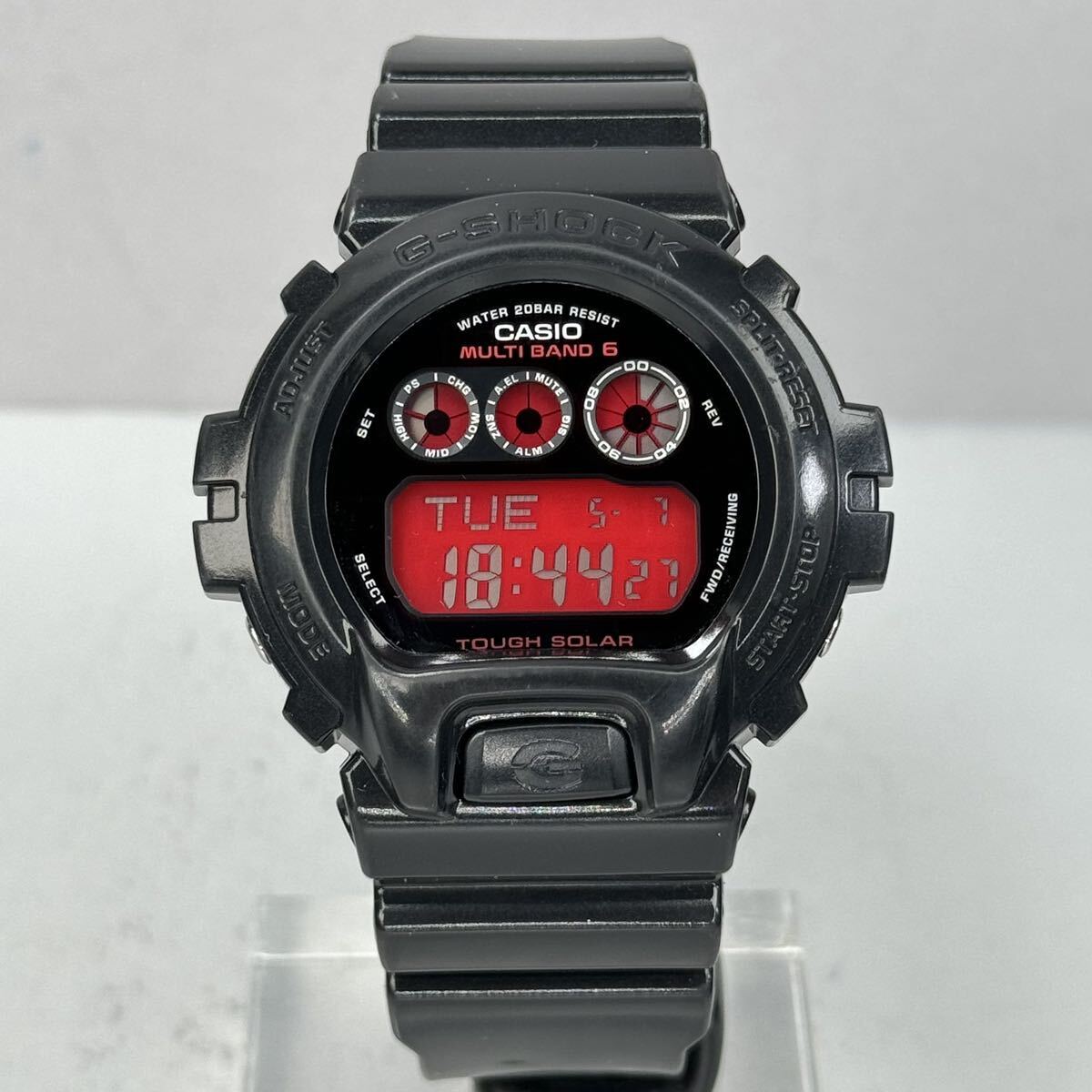 良品 G-SHOCK GW-6900CC-1JF タフソーラー 電波受信 電波ソーラー マルチバンド6 グロスブラック カラー反転液晶 レッド ...