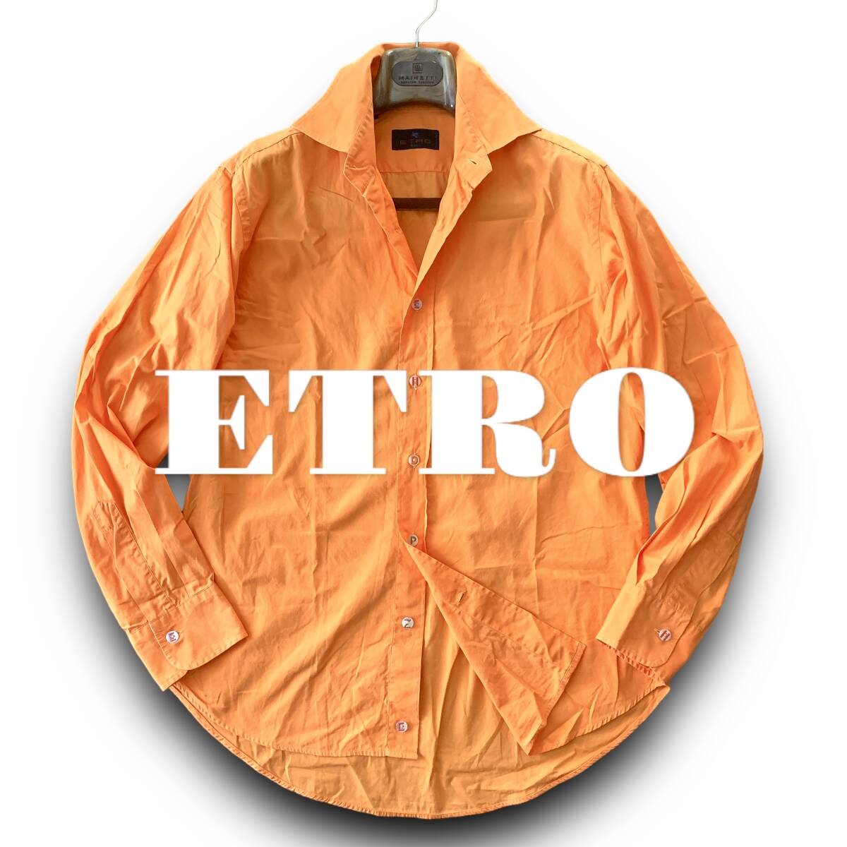 D06 極上の爽快感 定価8万 XLぐらい 39 エトロ ETRO イタリアンコットン 爽やかに鮮やかに映える 長袖 シャツ オレンジカラー(長袖シャツ)｜売買されたオークション情報 ...