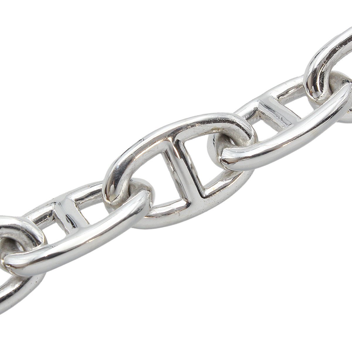 E2850 仕上済 エルメス SV925 シルバー シェーヌダンクル チェーン ブレスレット TGM 11コマ 72.1g HERMES ...