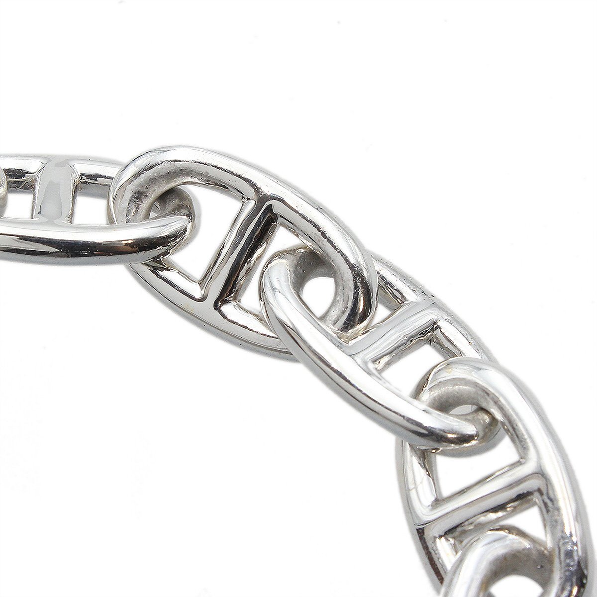 E2850 仕上済 エルメス SV925 シルバー シェーヌダンクル チェーン ブレスレット TGM 11コマ 72.1g HERMES ...