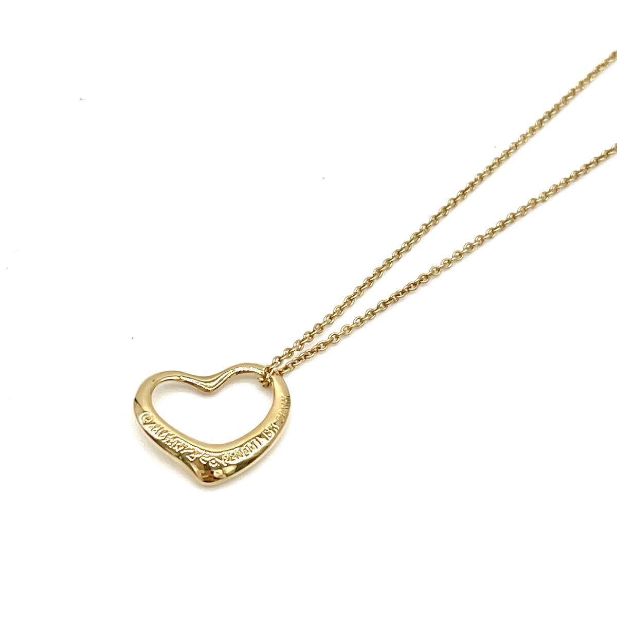 1円 極 TIFFANY&Co. ティファニー K18 18金 オープンハート ネックレス エルサペレッティ YG イエローゴールド(イエローゴールド)｜売買されたオークション情報、yahoo ...