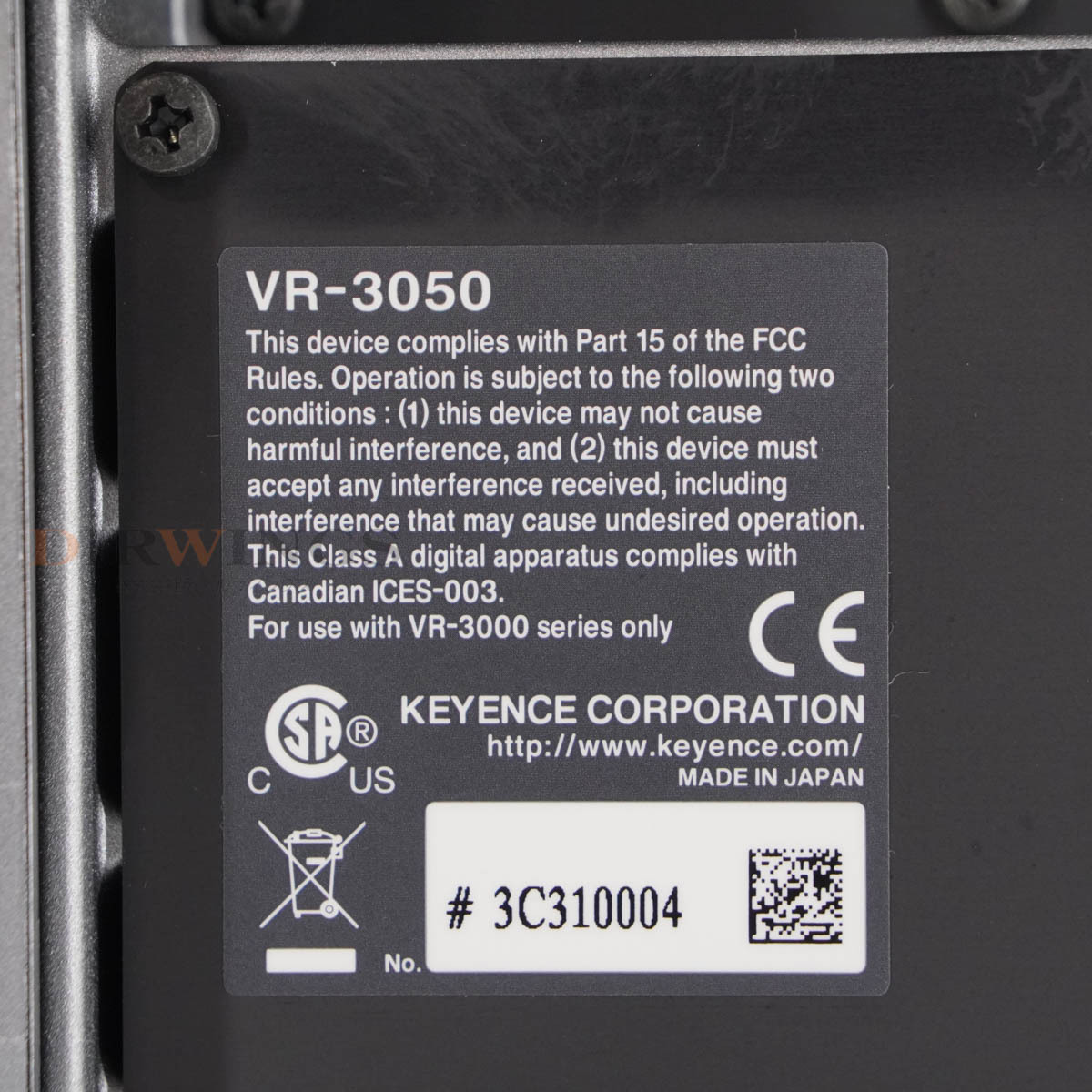 DW 8日保証 VR-3050 VR-3000 KEYENCE キーエンス 3D Measurement Macroscope ワンショット ...