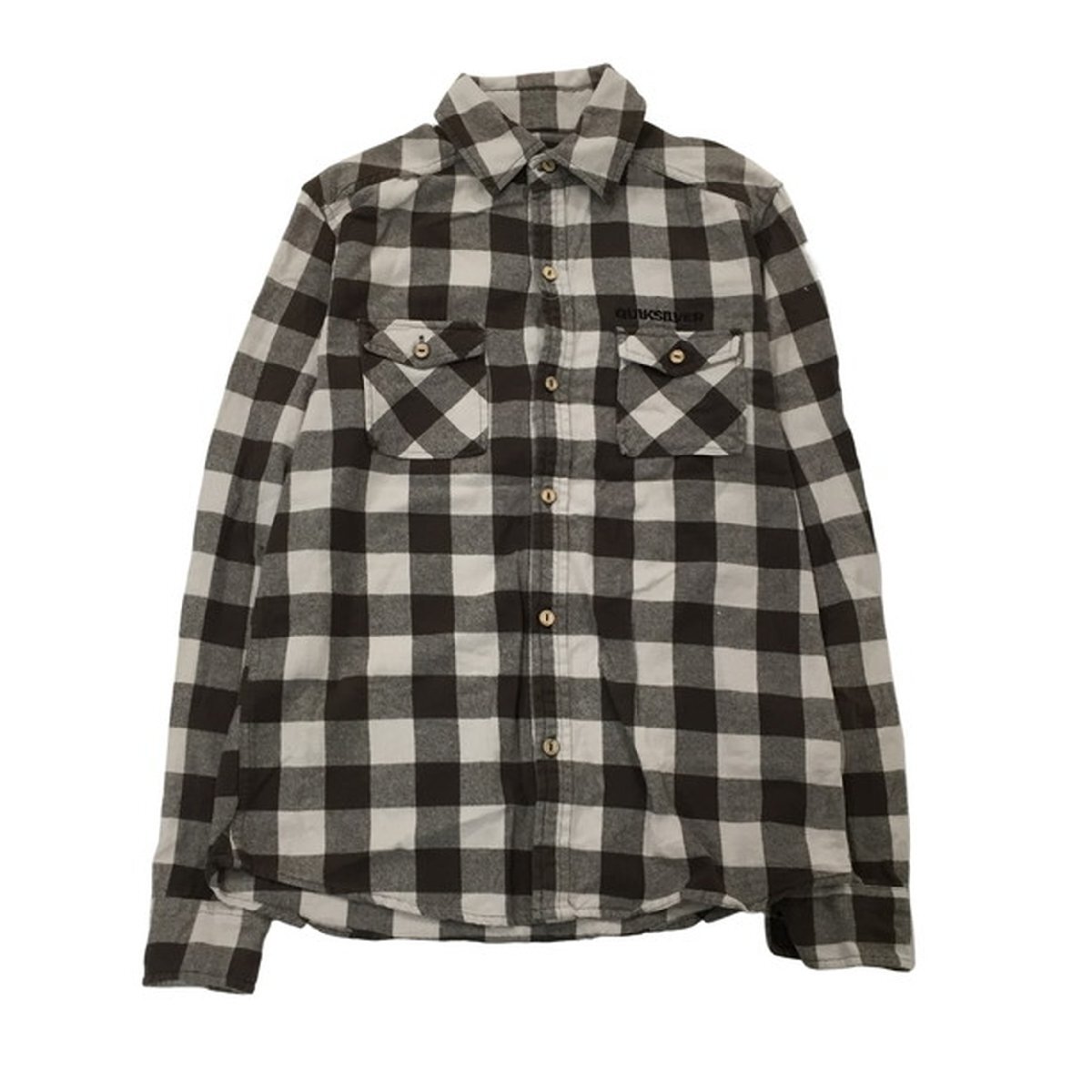 2303F-243 メンズ QUIKSILVER クイックシルバー ブラウン シャツ M ブロックチェック 送料一律 800円(Mサイズ ...