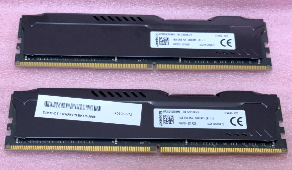 ∠Kingston HyperX Fury HP26D4U9D8ME-16X 2枚セット PC4-21300/DDR4-2666 288Pin ...
