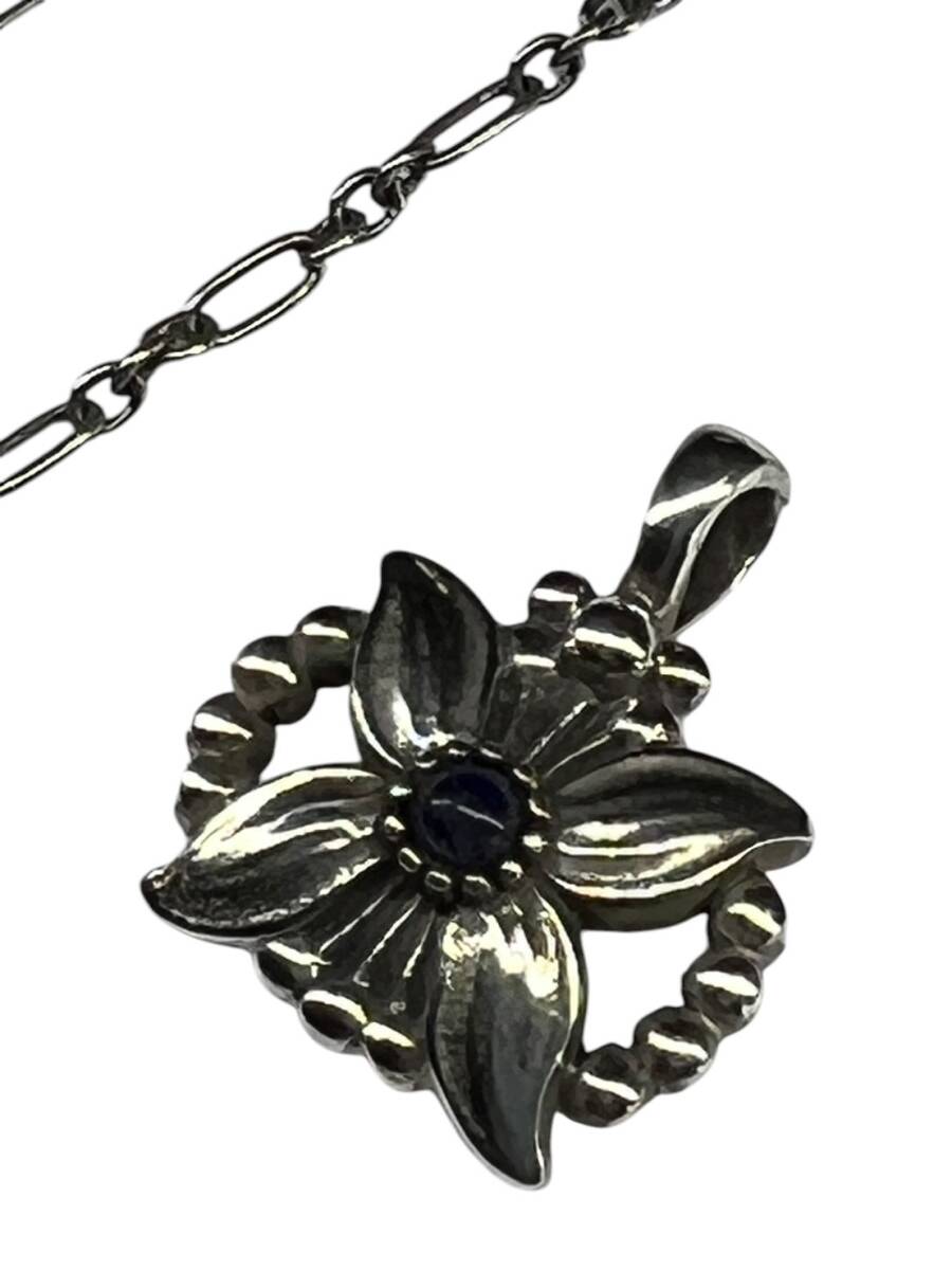 A70 568 ジャンク GEORG JENSEN ジョージジェンセン 1998 ヘリテージ エーデルワイス ネックレス シルバー 925 重量12.24g(ネックレス、ペンダント、チョーカー ...