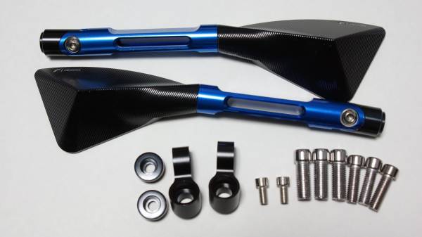 RIZOMA リゾマ Tomok ミラー 左右セット ブルーアルマイト CBR CB VTR VFR YZF WR ZX ZZR ZRX ...