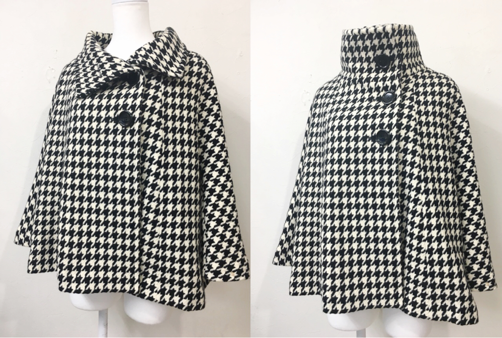 RIGEL リゲル 千鳥格子柄 アンゴラ ウール 2B ポンチョ風 Aライン ショート コート 裏地付 M LL 白×黒(ポンチョ)｜売買されたオークション情報、yahooの商品情報を ...