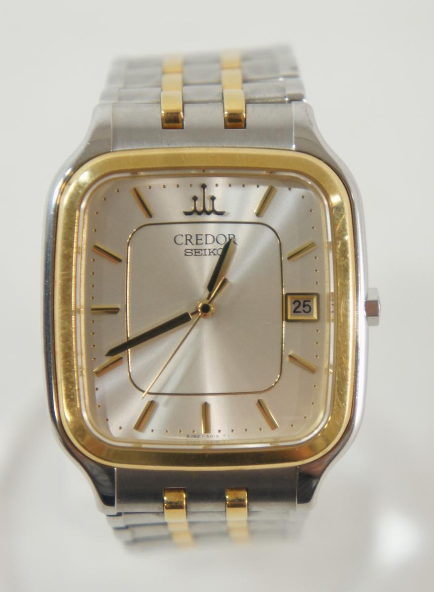 J153 SEIKO セイコー 腕時計 CREDOR クレドール 8J82-5A10 18KT+SS/SS ジャンク品 JUNK品(クレドール ...