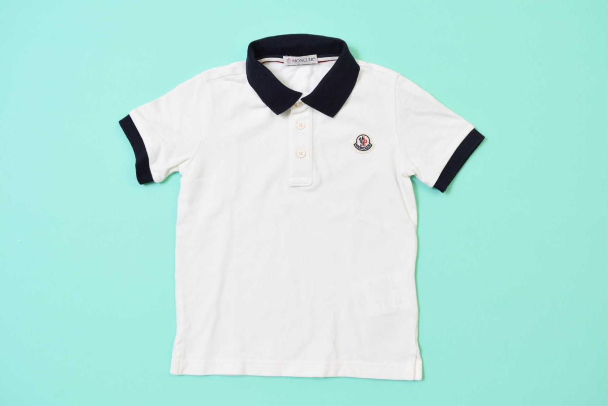 1265-18J0015 MONCLER モンクレール 男の子に 半袖ポロシャツ 白×紺 4/104cm 春夏 子供服(100（95～104cm）)｜売買されたオークション情報、yahooの ...