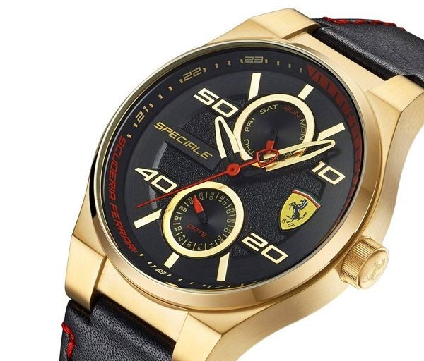 フェラーリ公式ウォッチ 50m防水スクーデリアSCUDELIA FERRARI ブラックフェイス 腕時計 MOVADO 0830383 F1 ...