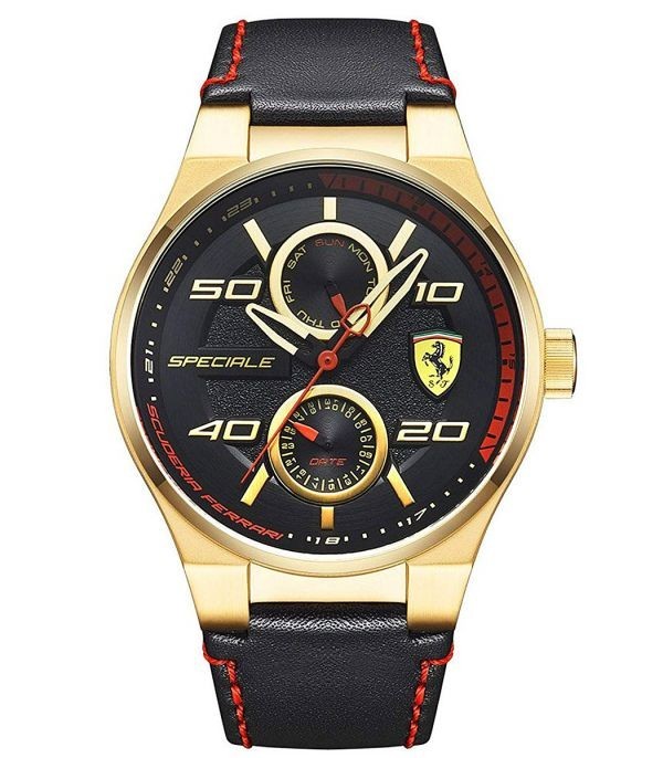 フェラーリ公式ウォッチ 50m防水スクーデリアSCUDELIA FERRARI ブラックフェイス 腕時計 MOVADO 0830383 F1 ...