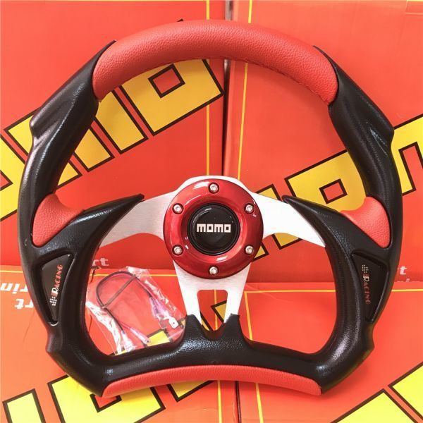 MOMO モモステアリング 直径350mm ブラックx赤 116 レッド 116(ステアリング、ハンドル本体)｜売買されたオークション情報、yahooの商品情報をアーカイブ公開 ...