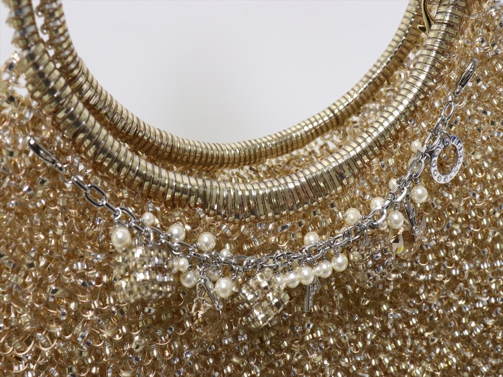 正規 アンテプリマ ハンドバッグ ワイヤーバッグ ポーチ付き チャーム付き レディース鞄 ゴールド系 N962(かばん、バッグ)｜売買された ...