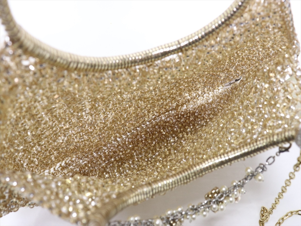 正規 アンテプリマ ハンドバッグ ワイヤーバッグ ポーチ付き チャーム付き レディース鞄 ゴールド系 N962(かばん、バッグ)｜売買された ...