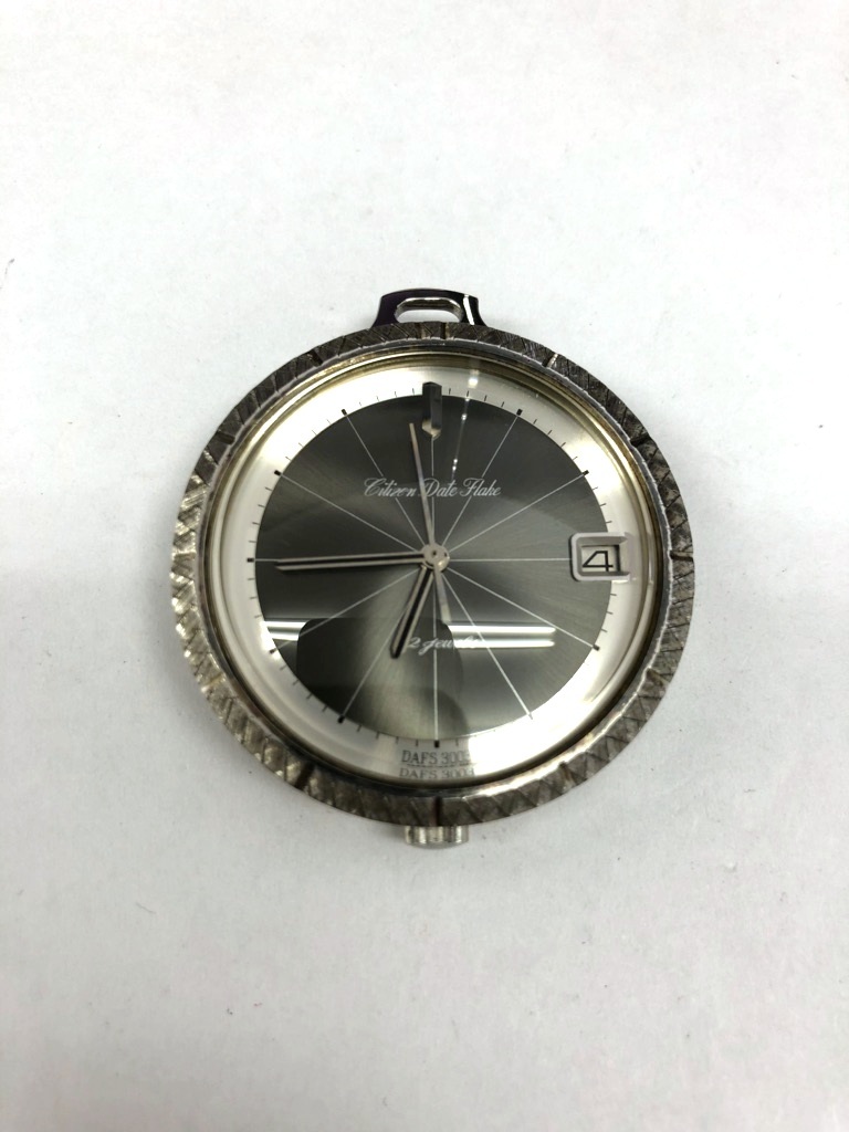 稼働品 CITIZEN/シチズン Date Flake 手巻き 懐中時計 22石 裏スケ シルバー文字盤 デイト アンティーク レトロ DAFS3003(シチズン)｜売買されたオークション情報 ...