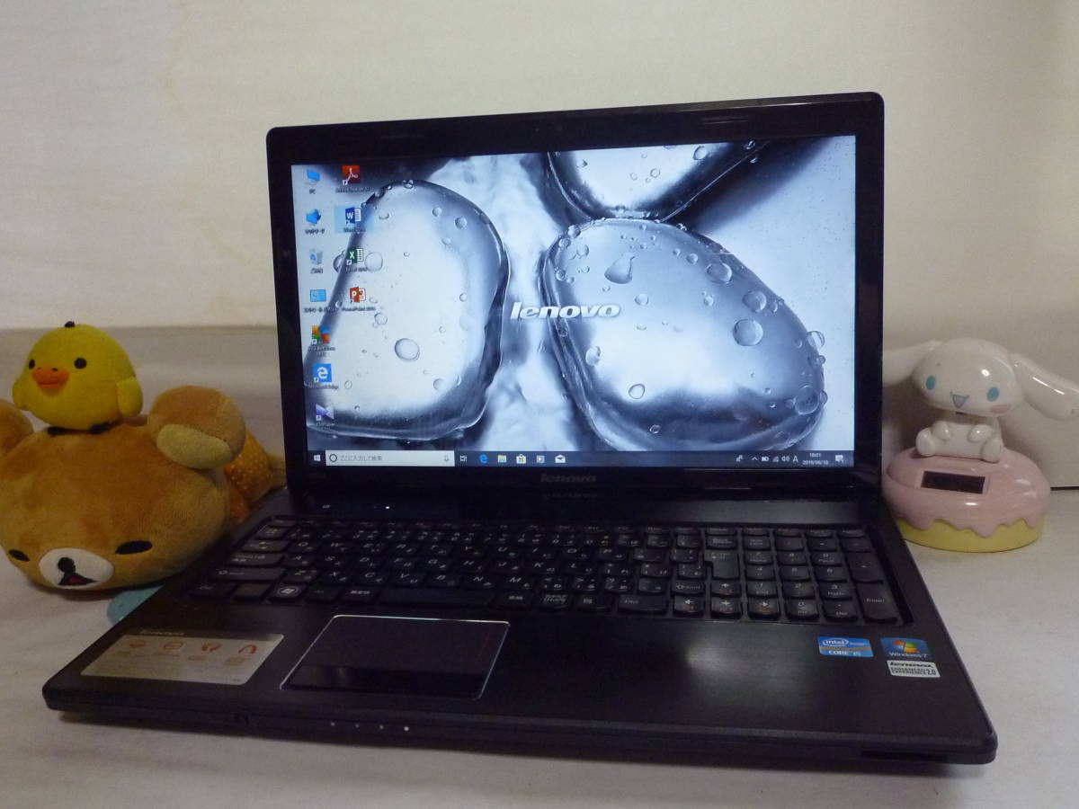 高速Core i5-2410M 最新Windows 10 LENOVO G570 メモリ 4G/320GB Office2016/無線LAN ...