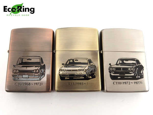 1円 ジッポー Memory of SKYLINE スカイライン C10 C110 R33 オイル ライター 計3点セット BZ611 ...