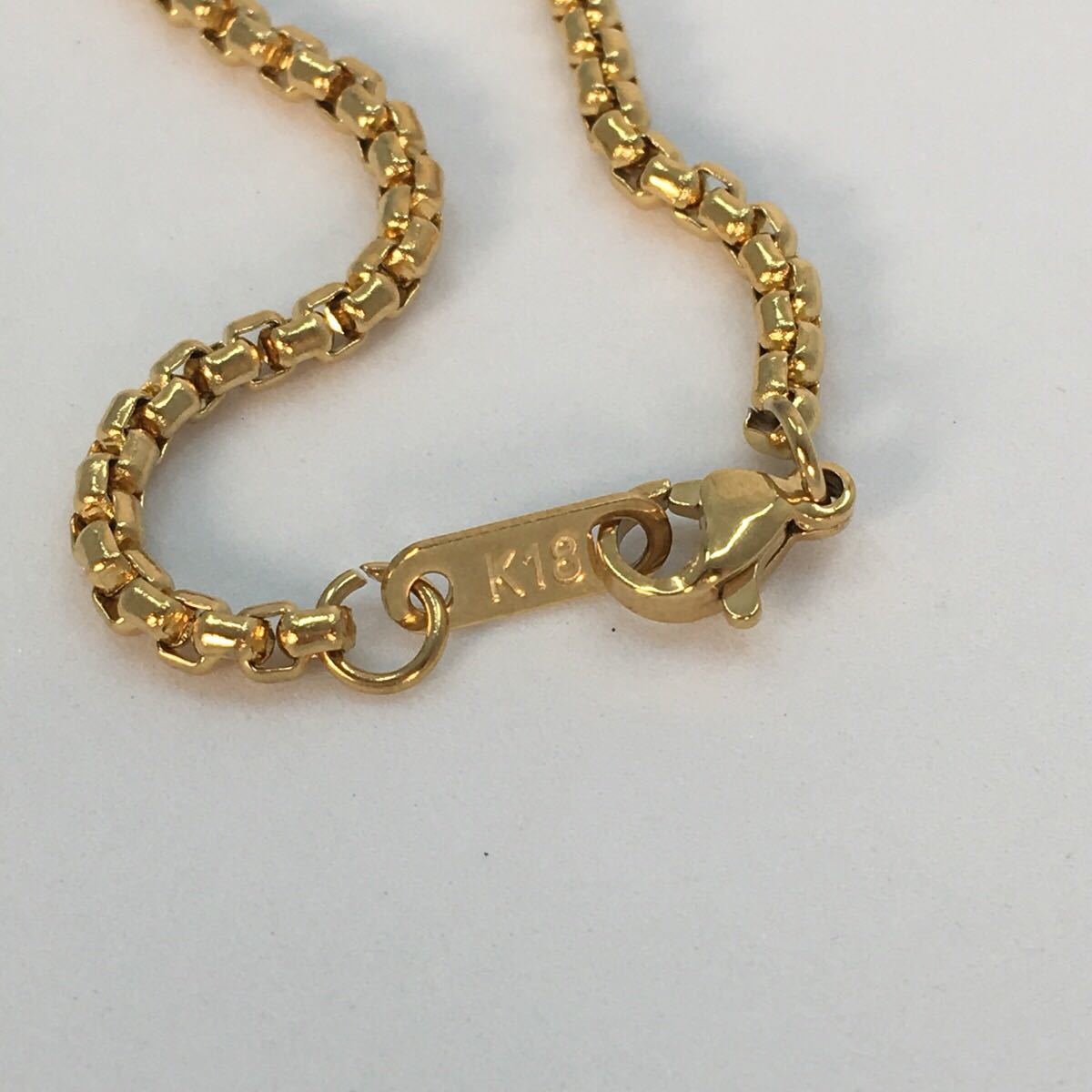 早い者勝ち 1円スタート 刻印あり K18 18k 60cm 16g 金のネックレス レディース メンズ ゴールド 18金 あずきチェーン ...