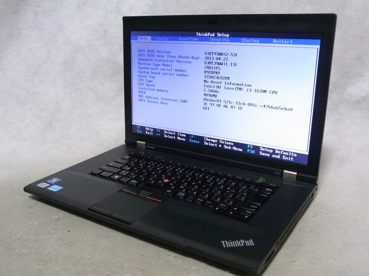 B14346 Lenovo ThinkPad L530 24811Y5 Core i3 3120M 4GB ジャンク(15インチ～)｜売買されたオークション情報、yahooの商品情報を ...