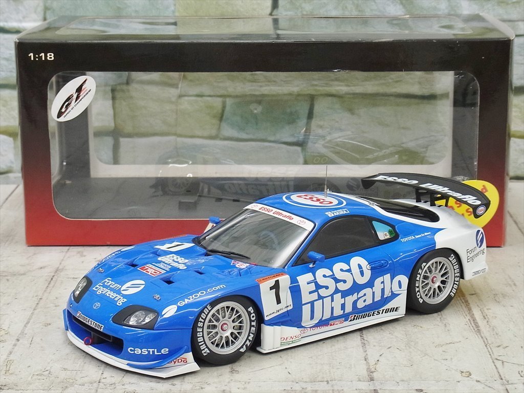 オートアート 自動車模型 トヨタ スープラ 1：18 2003 JGTC ESSO ULTRAFLO SUPRA 1 青 外箱付 モータースポーツ AUTOart 1910LT167 ...