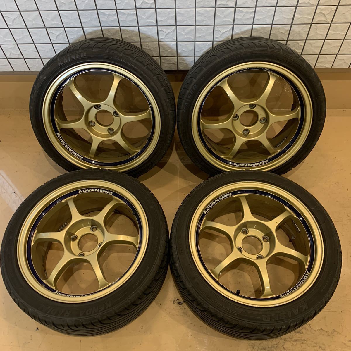 ADVAN Racing RG 17インチ 7.5j+33 2本 8.5+37 2本 PCD 114.3 4穴 215/40R17 235 ...